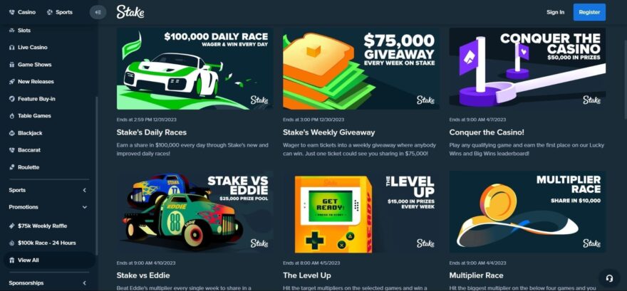 Stake Casino - online games and slot machines, deposit methods and bonuses
