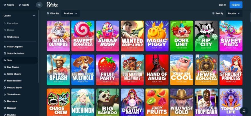 Stake Casino - online games and slot machines, deposit methods and bonuses