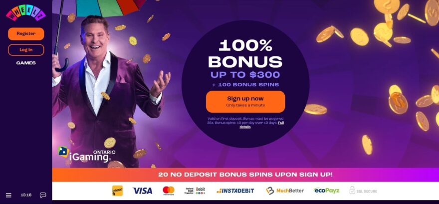 Wheelz Casino - online casino games and slots, payment options and bonuses