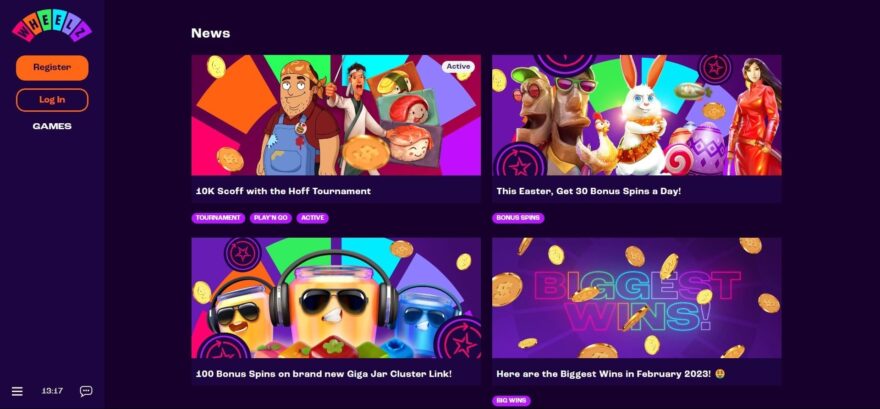 Wheelz Casino - online casino games and slots, payment options and bonuses